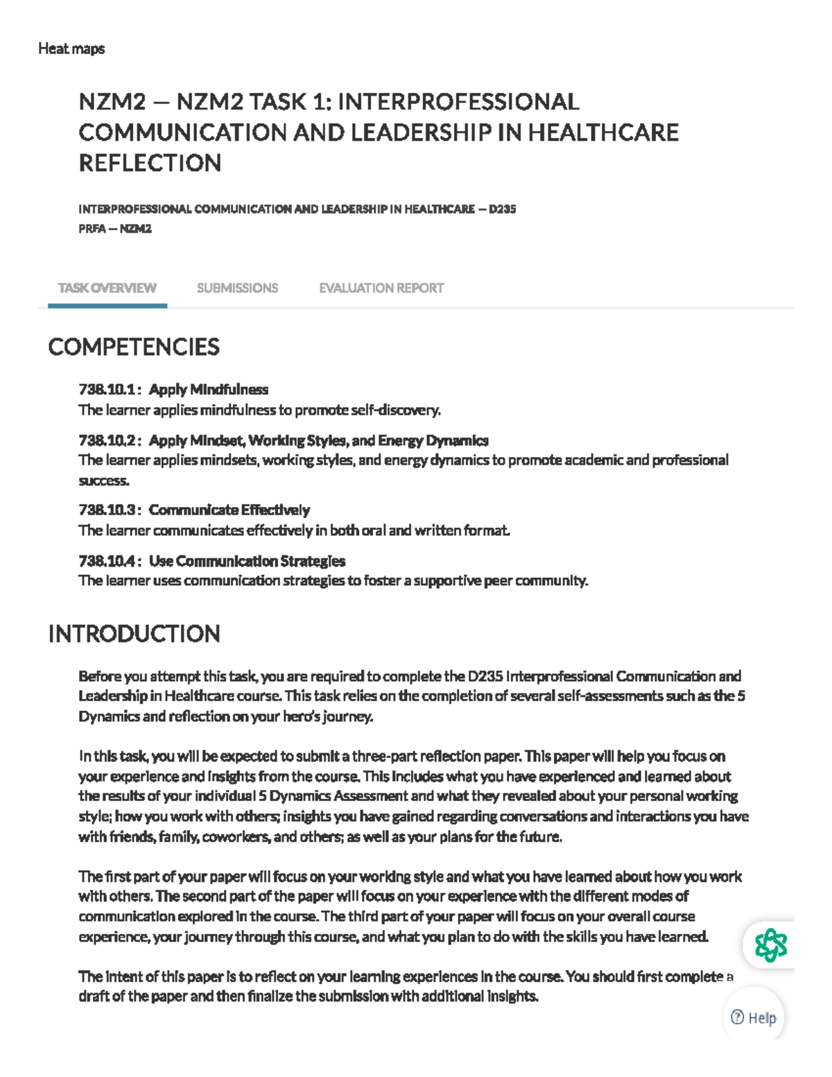 D235 - TASK 1 and Rubric - Interprofessional Communication AND ...