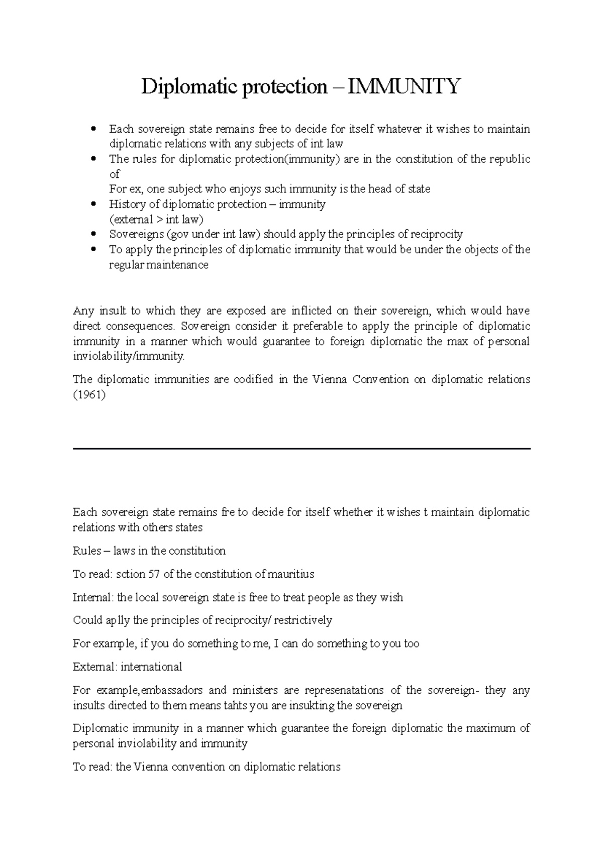 Diplomatic protection - Sovereign consider it preferable to apply the ...