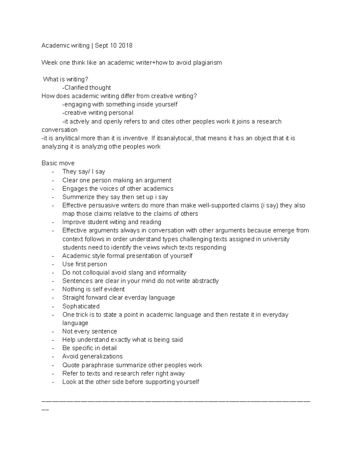 Academic Writing - Lecture notes 1-12 - Academic writing | Sept 10 2018 ...