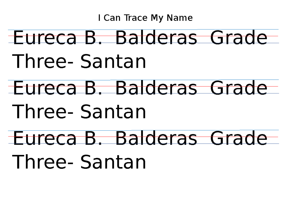 Cursive tracing name - none - Bachelor of Secondary Education - I Can ...