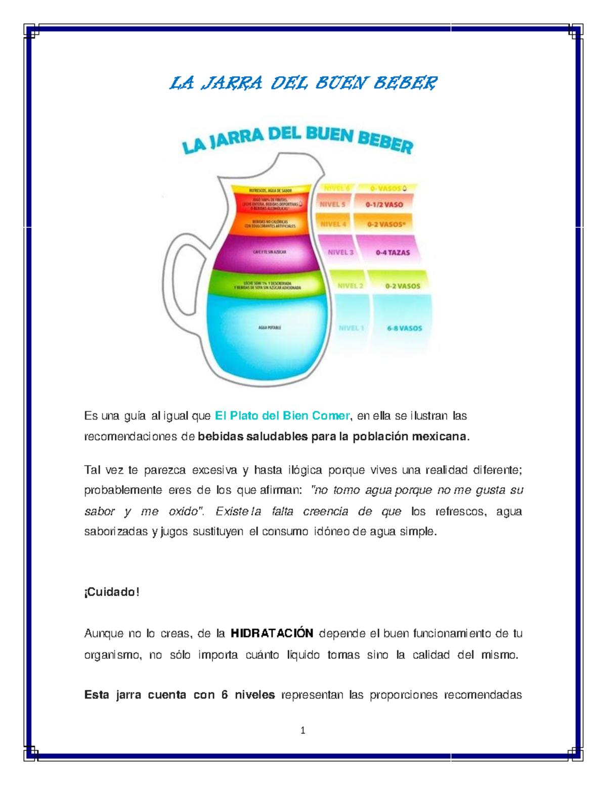 110706444 La Jarra Del Buen Beber - 1 LA JARRA DEL BUEN BEBER Es una ...