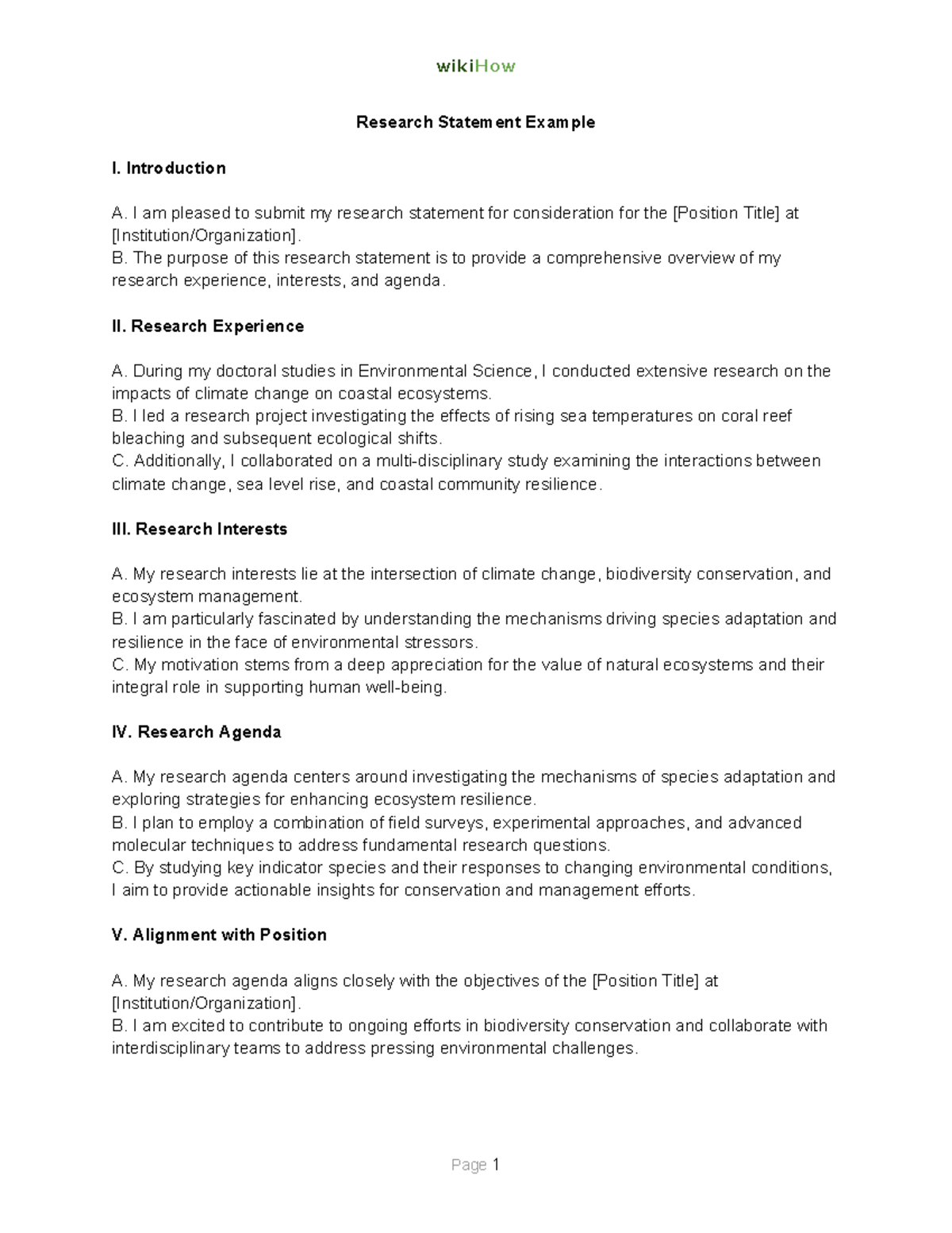 Research-Statement-Example - wikiHow Research Statement Example I ...