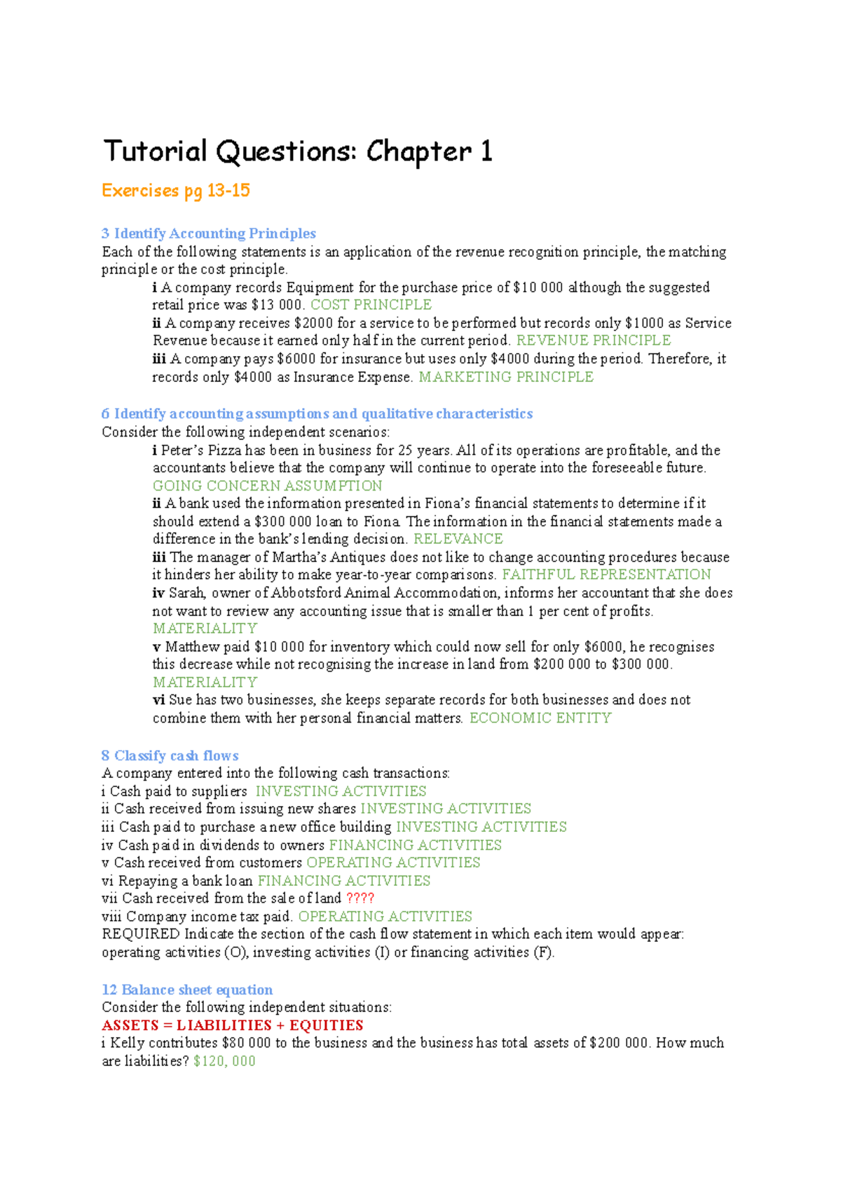 Tutorial Work - Chapter 1 - Tutorial Questions: Chapter 1 Exercises pg ...