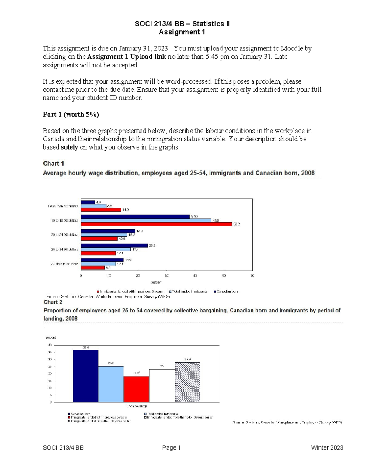 Assignment 1 - notes - SOCI 213/4 BB Page 1 Winter 2023 SOCI 213/4 BB ...