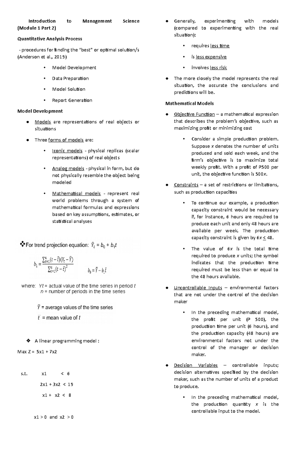 MS Module 1 PART 2 - management science - Introducion to Management ...