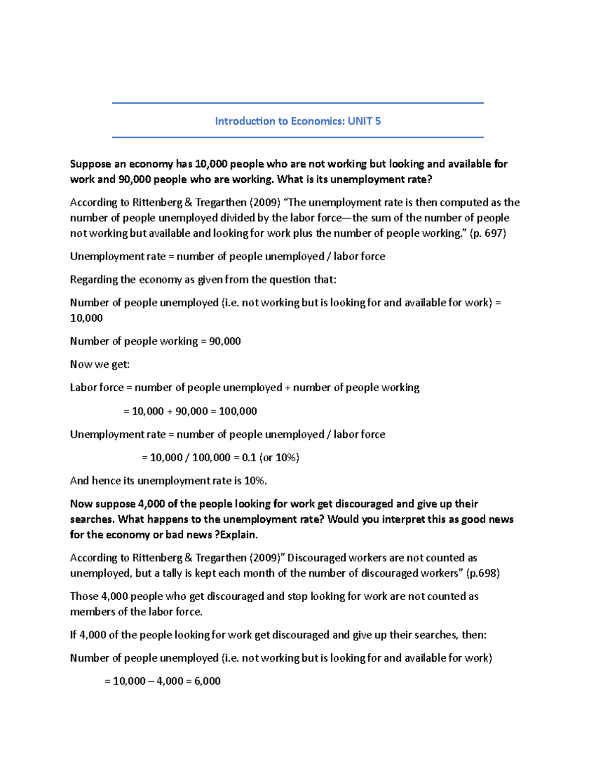 University of the People, California assignment for unit 6 ECON 1580 ...