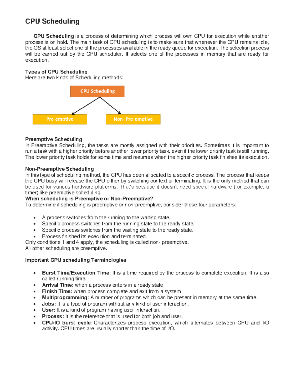 CPU Scheduling - practice - CPU Scheduling CPU Scheduling is a process of determining which ...