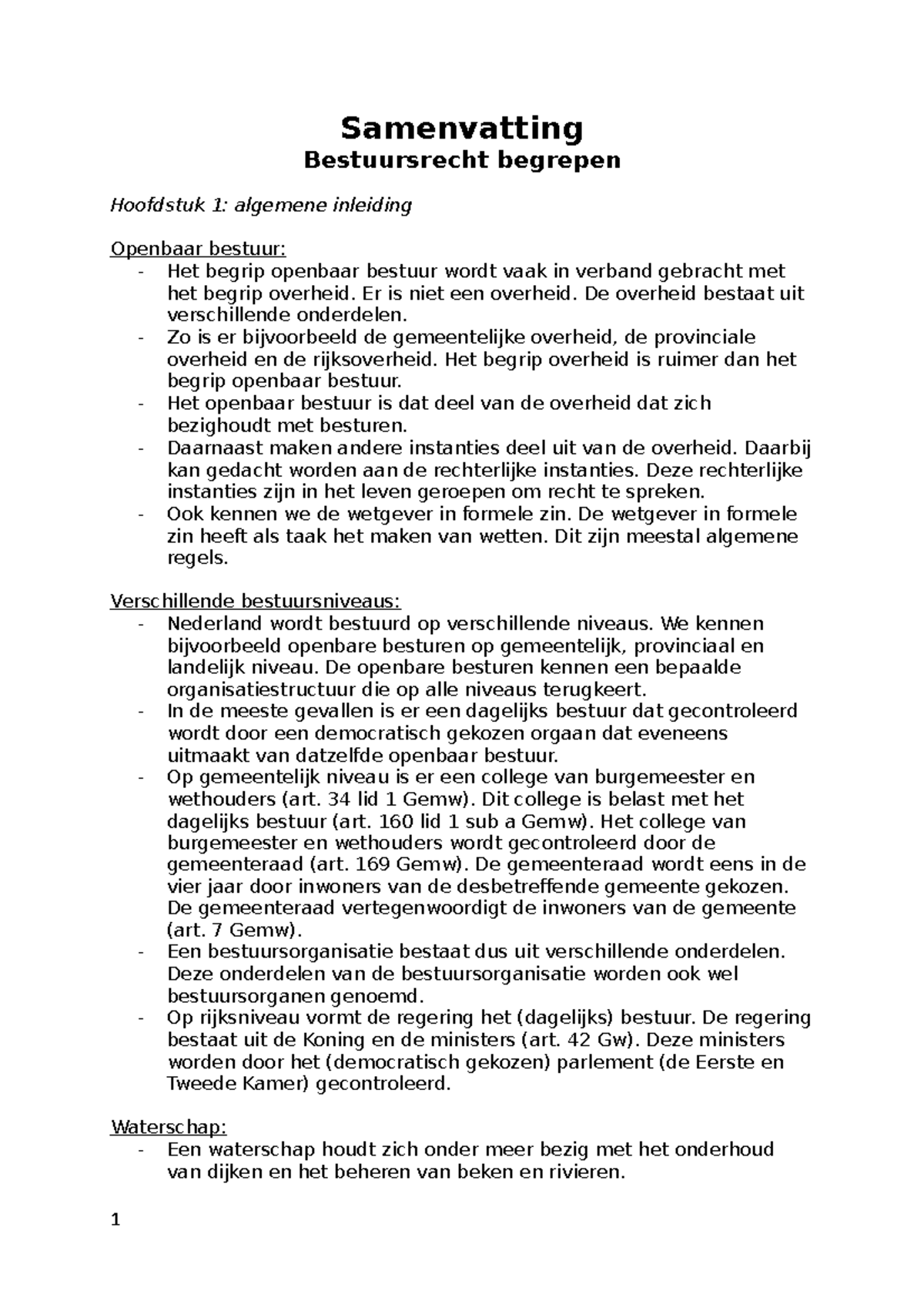 Samenvatting bestuursrechtbegrepen - Samenvatting Bestuursrecht ...