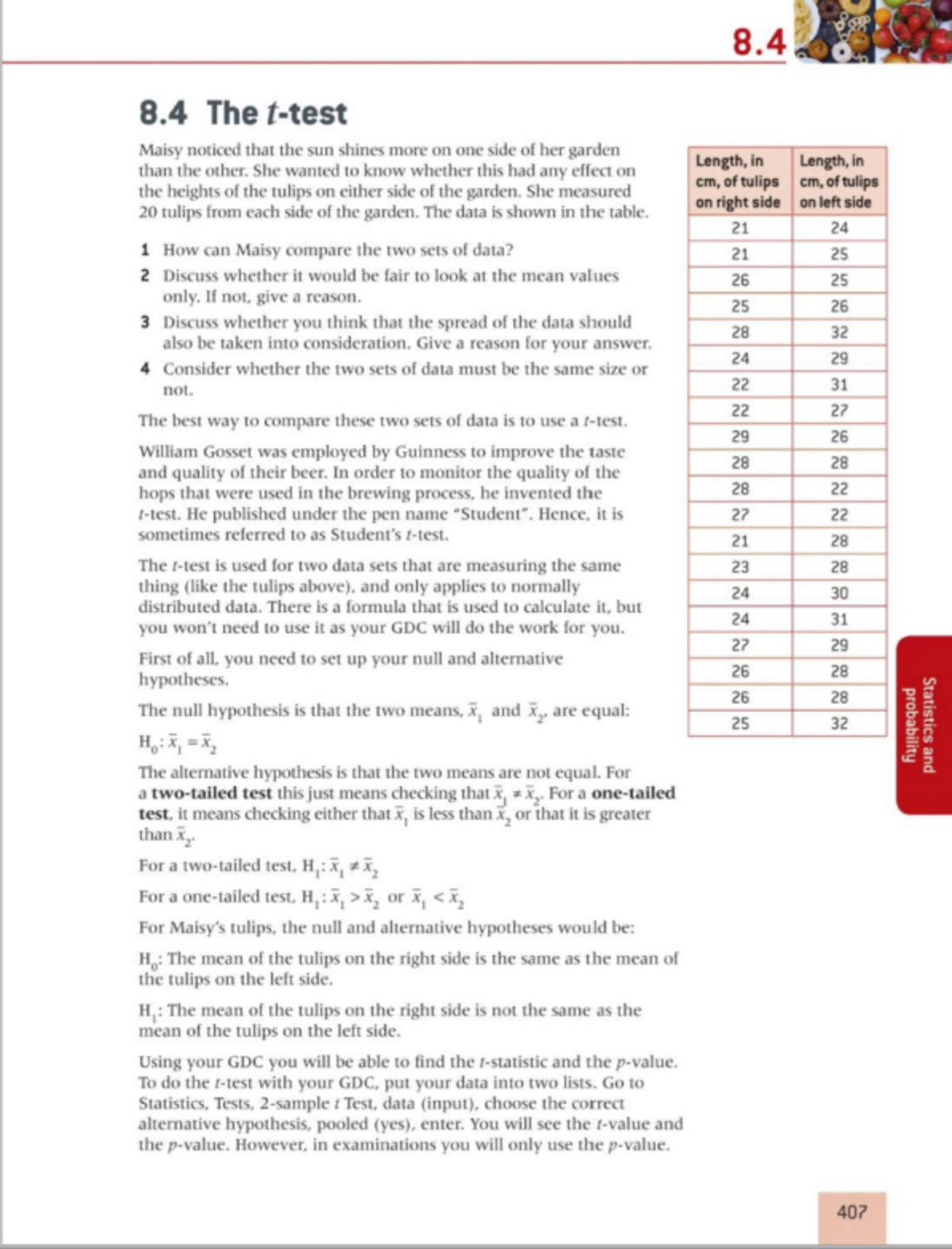T-Test Notes - maths - Mathematics and Statistics - Studocu