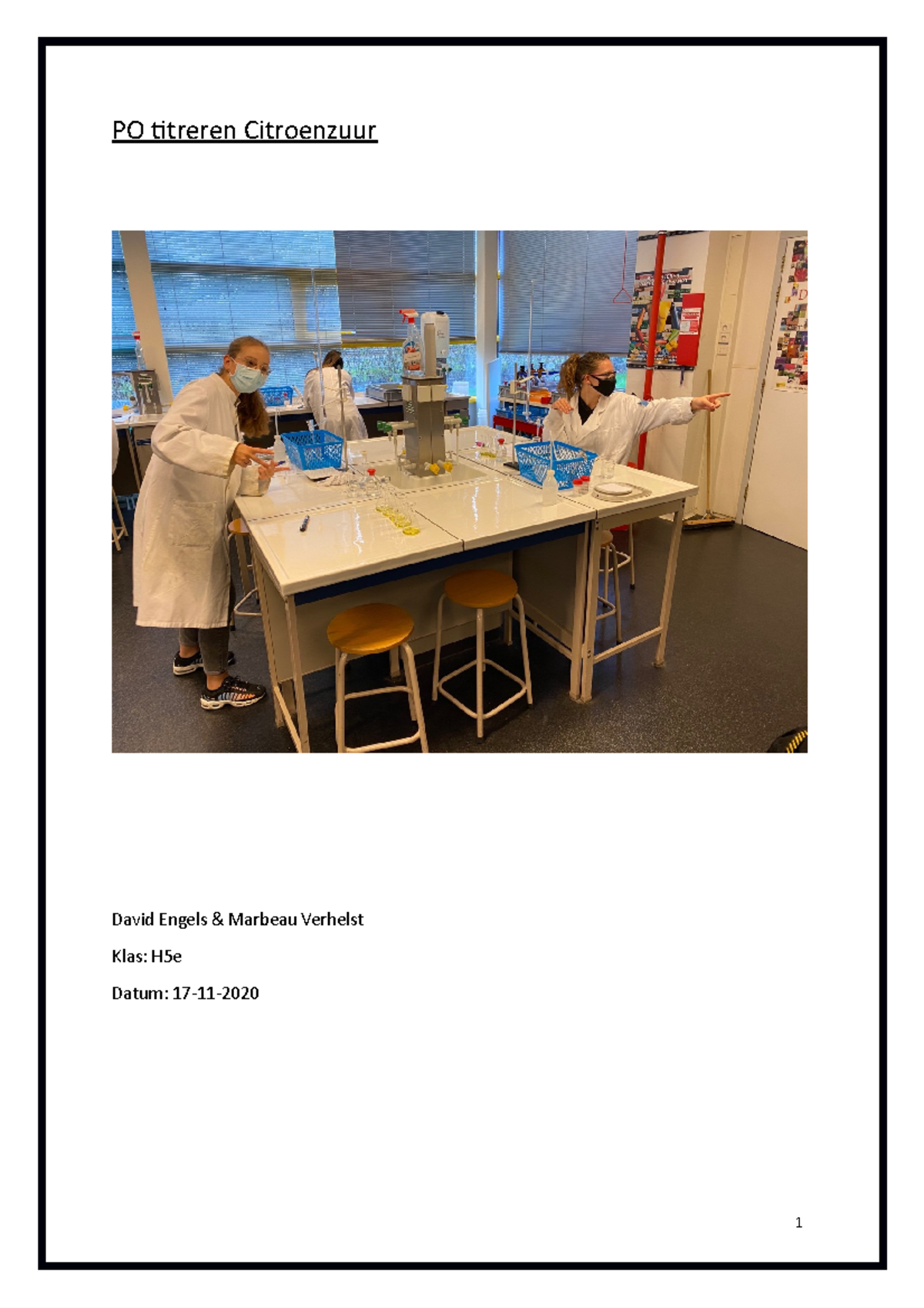 Scheikunde verslag Zuur - PO titreren Citroenzuur David Engels ...
