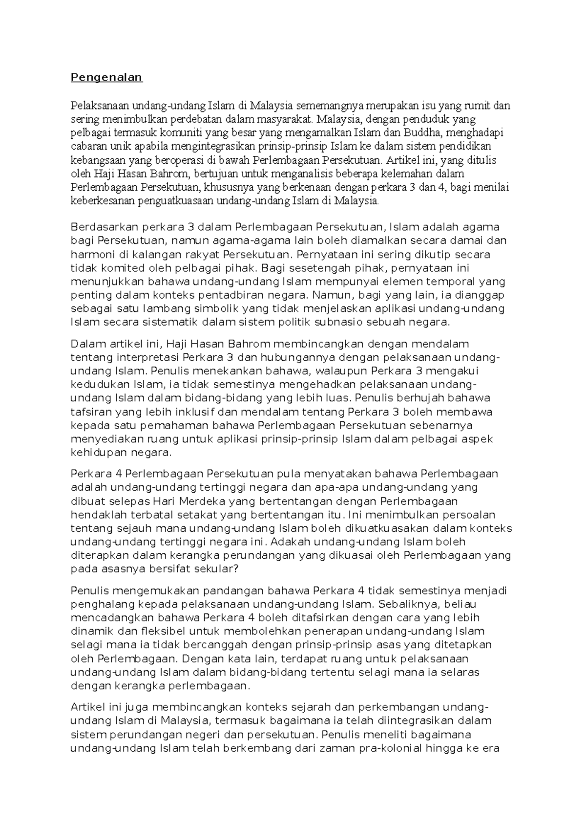 Pengenalan dan kesimpulan ctu - Pengenalan Pelaksanaan undang-undang ...