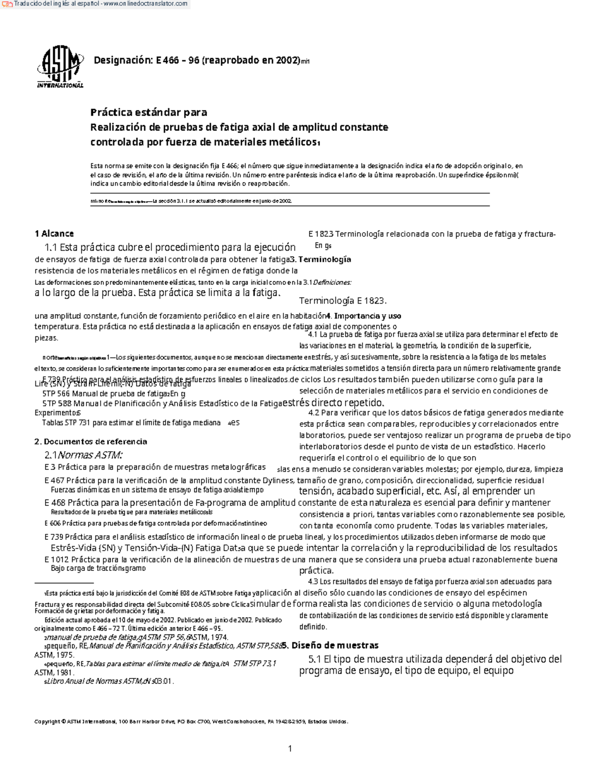 Norma ASTM E466 - ggg - Designación: E 466 – 96 (reaprobado en 2002)mi ...