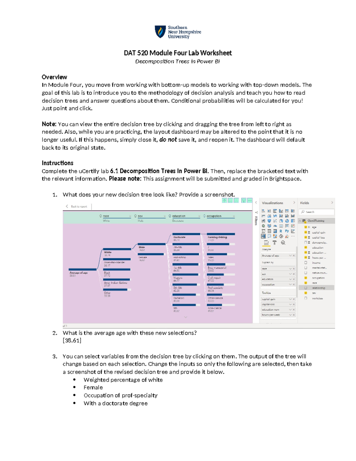 DAT 520 Module Four Lab Worksheet Yolanda Dorsey - DAT 520 Module Four ...
