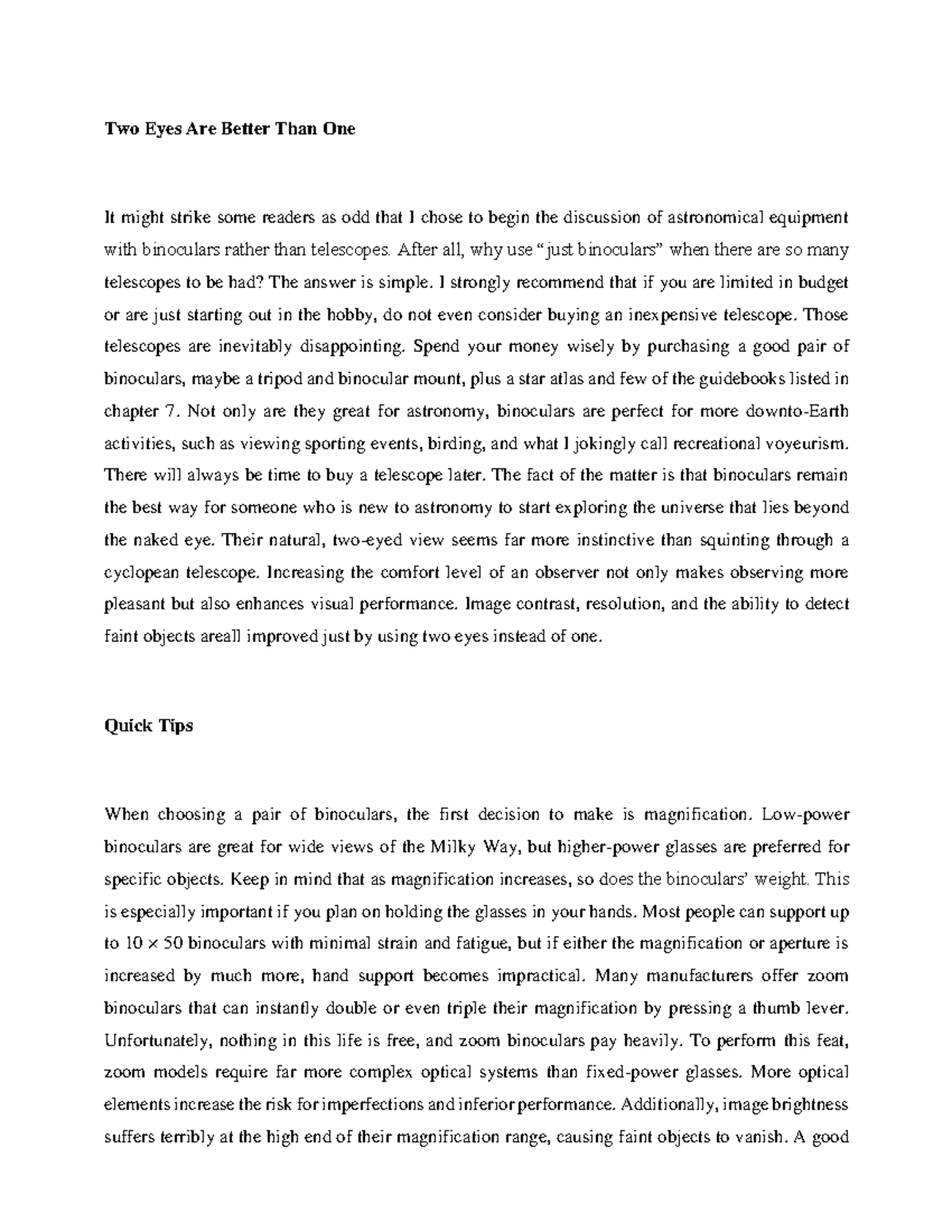 Two Eyes Are Better Than One - After all, why use “just binoculars ...