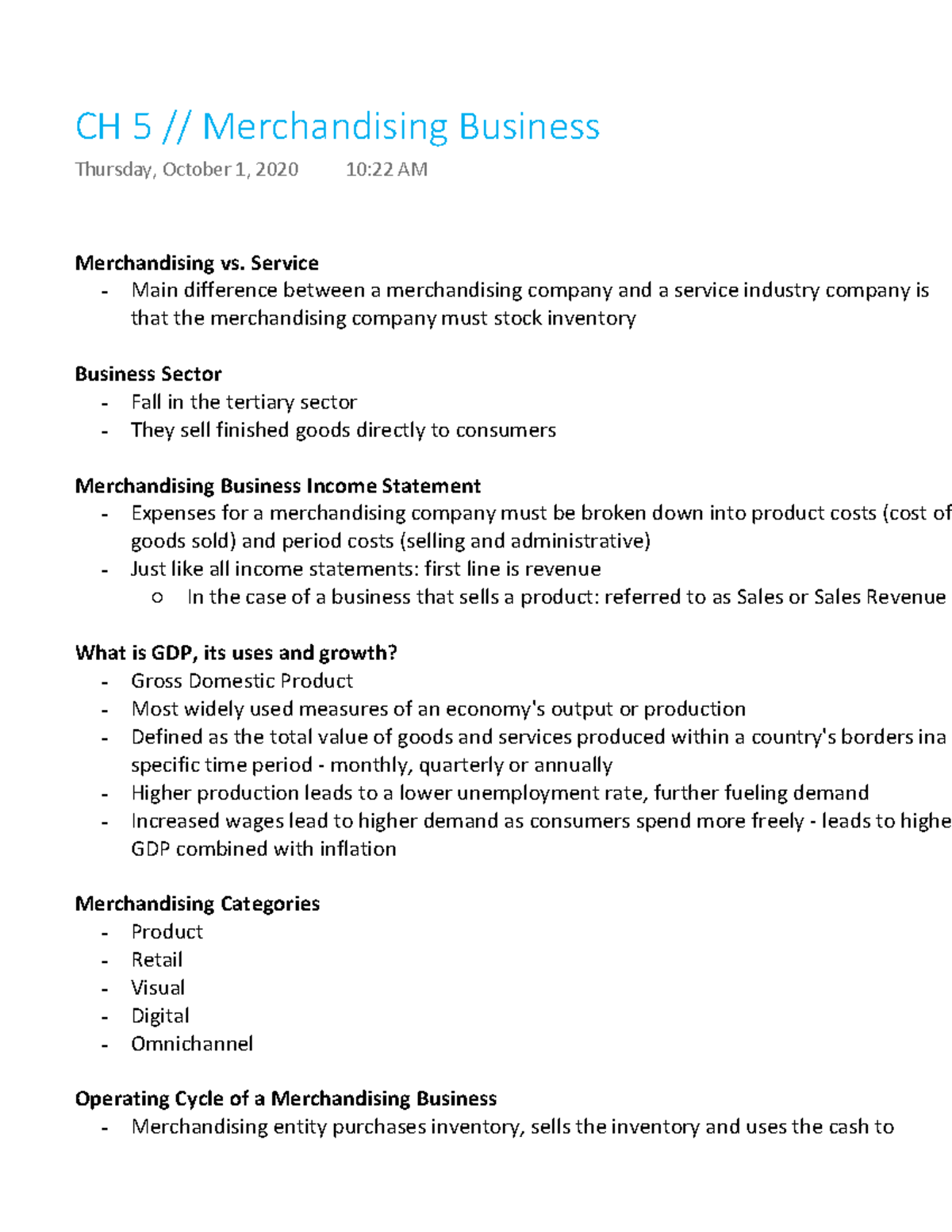 CH 5 Merchandising Business - Merchandising vs. Service Main difference ...