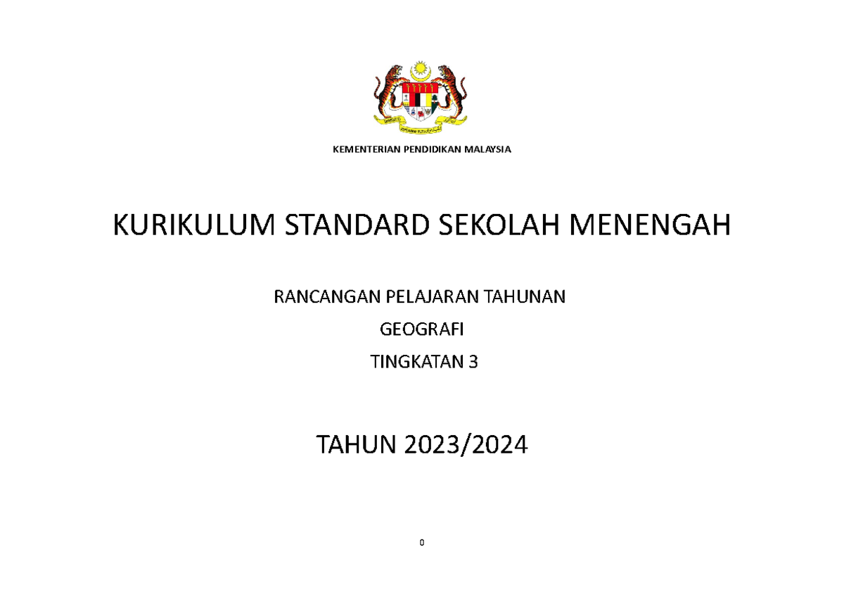 RPT GEO TING 3 2023-2024 - KEMENTERIAN PENDIDIKAN MALAYSIA KURIKULUM ...