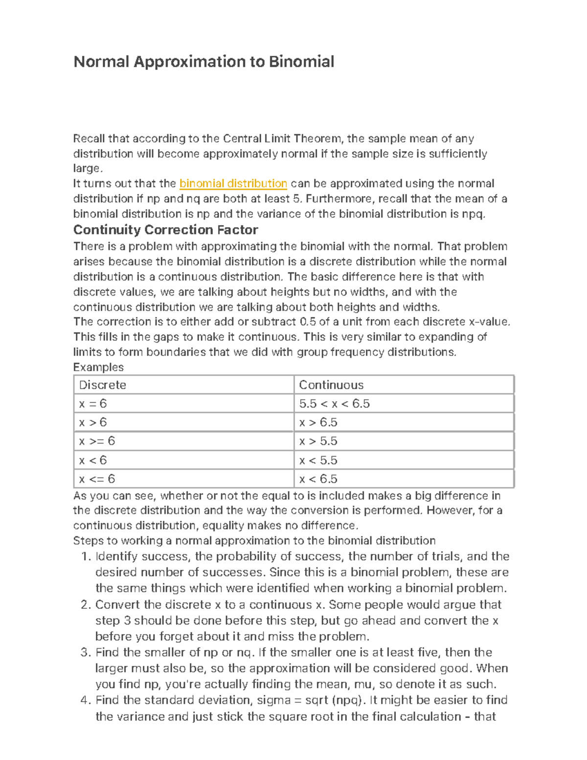 Normal Approximation to Binomial - 1. 2. 3. 4. Normal Approximation to ...