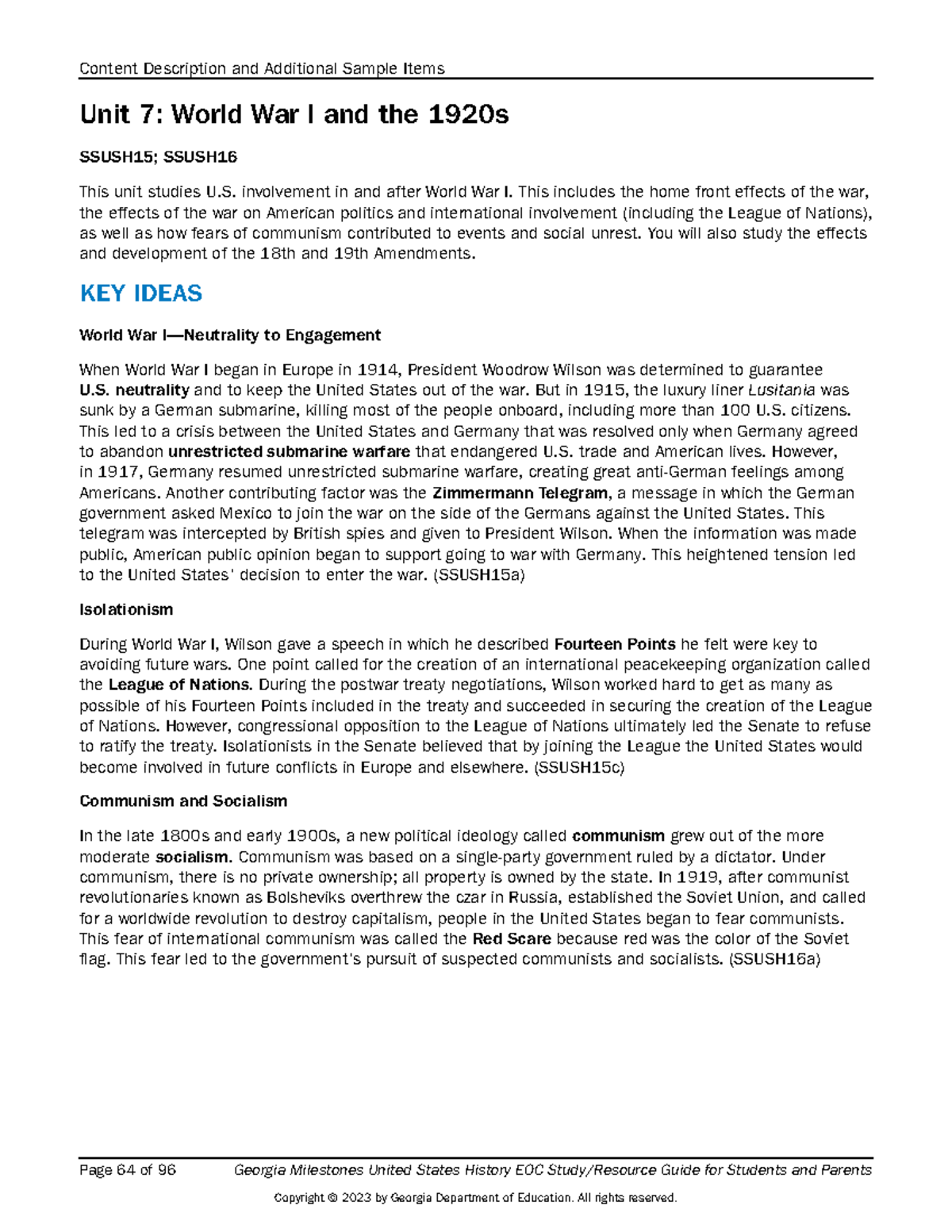 67 - WW1, 20s, Great Dep, WW2 - Page 64 of 96 Georgia Milestones United ...