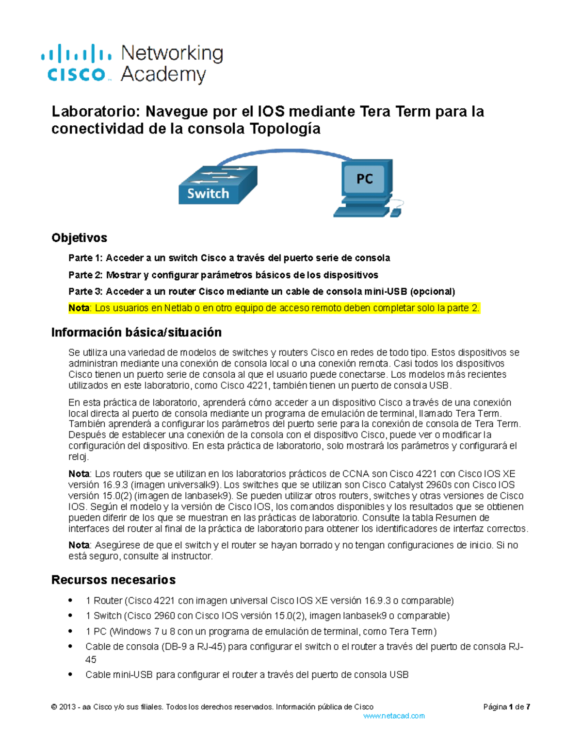 2.3.8 Lab - Navigate the IOS by Using Tera Term for Console Connectivity- desarrollo ...