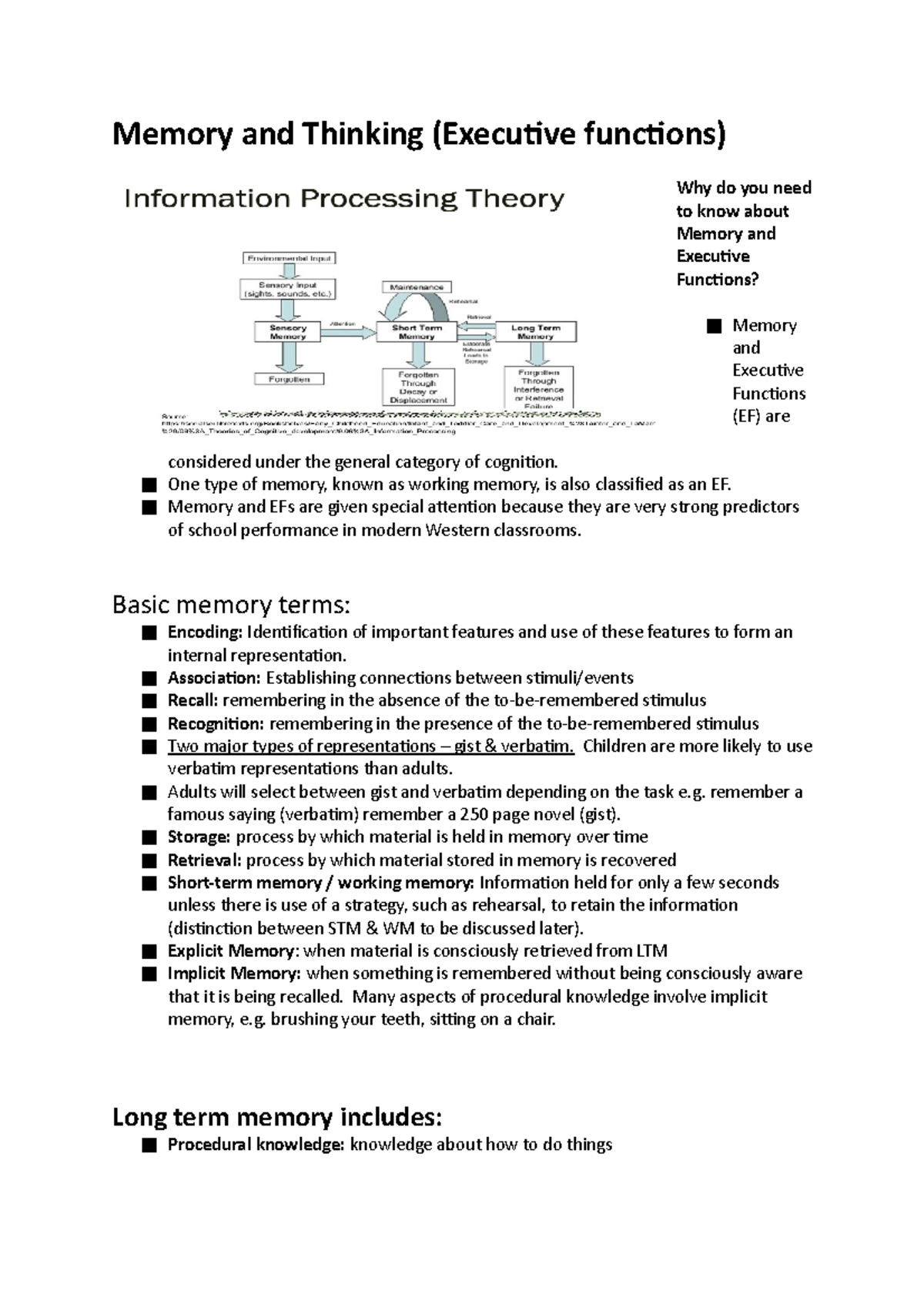 Emotional development - Memory and Thinking (Executive functions) Why ...