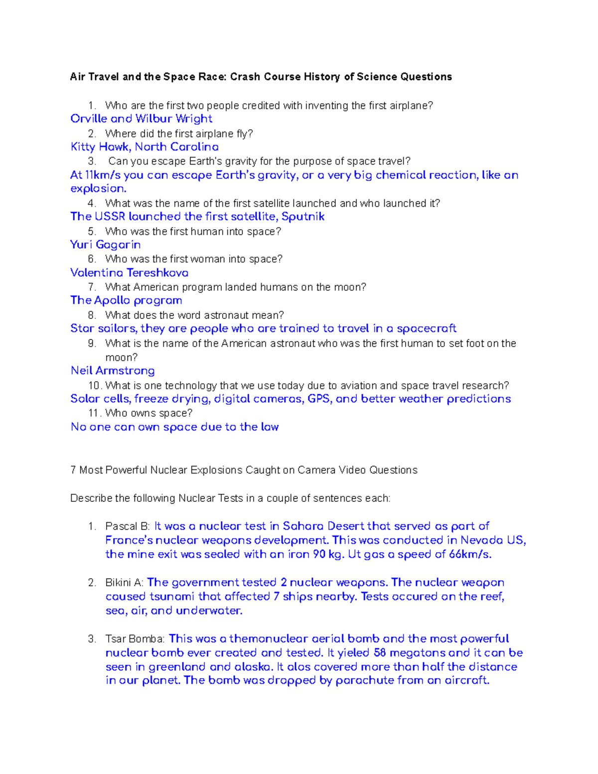 Air Travel and the Space Race Crash Course History of Science Questions ...