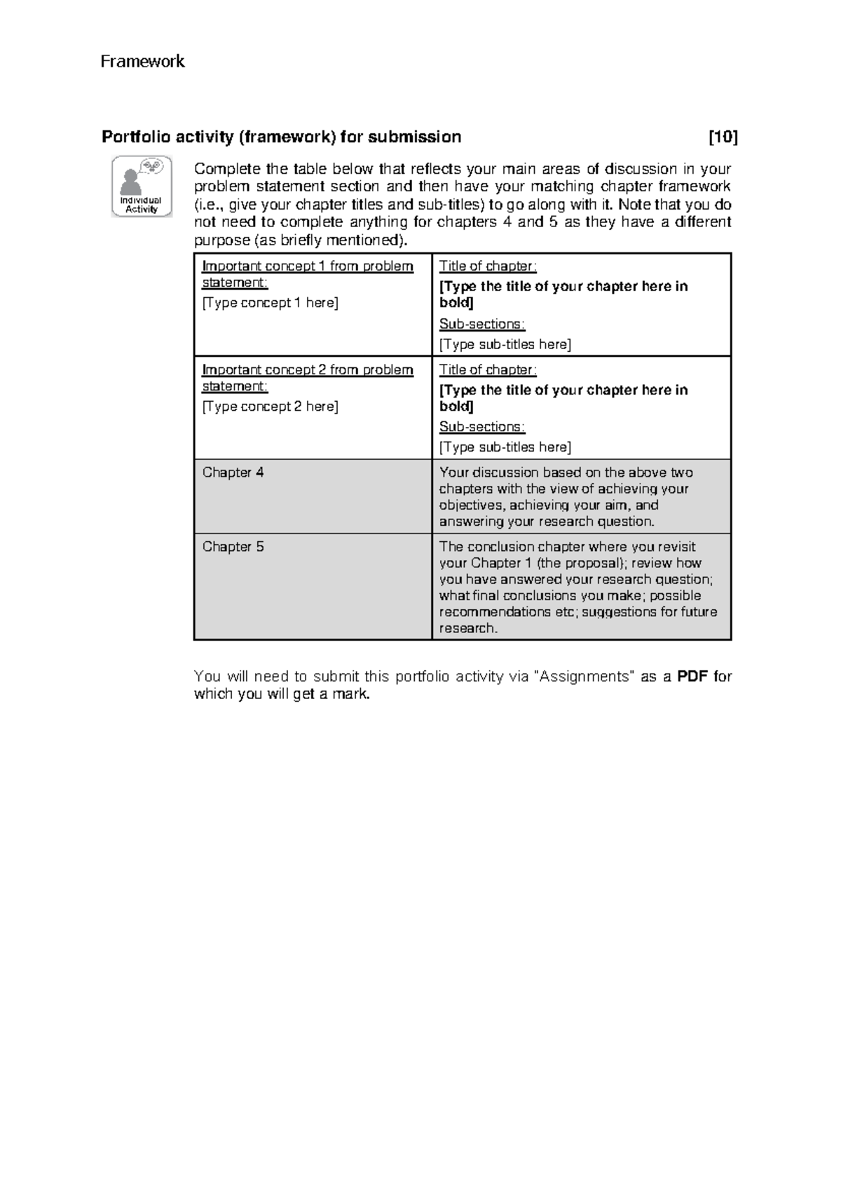 Framework - TUTORIAL - Framework Portfolio activity (framework) for submission [10] Complete the ...