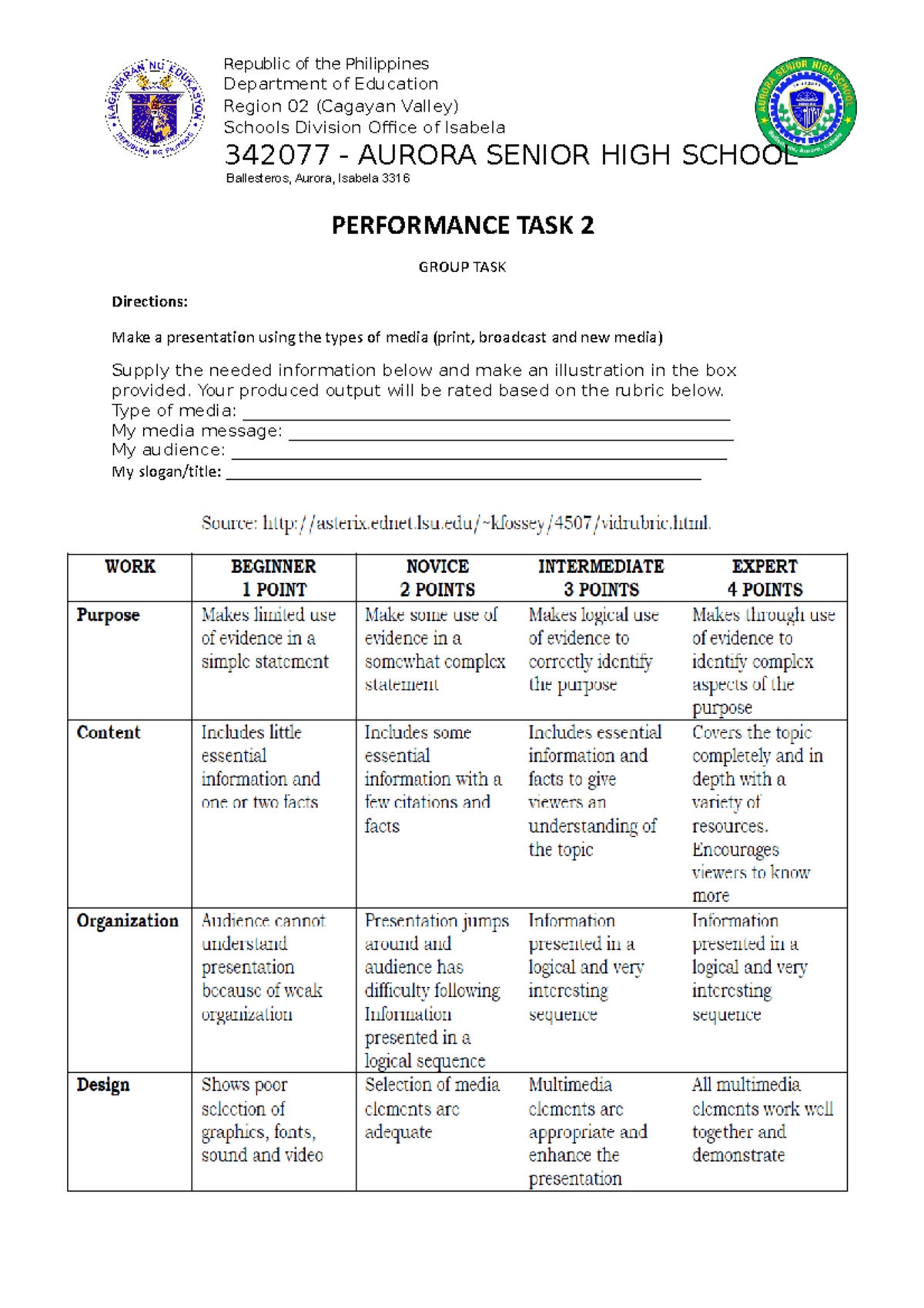 Performance tasks in MIL - Department of Education Region 02 (Cagayan ...