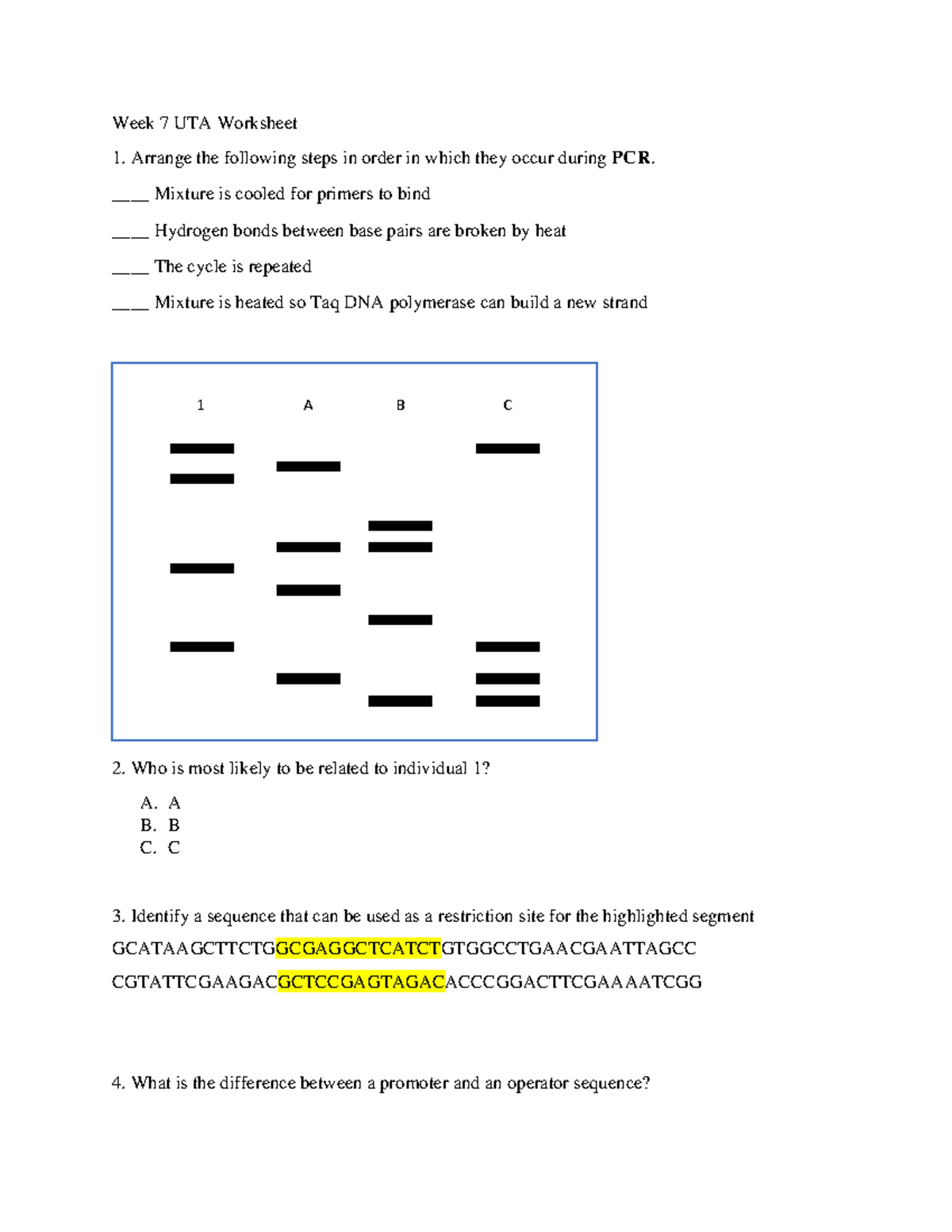 Week 7 Worksheet Week 7 Uta Worksheet Arrange The Following Steps In