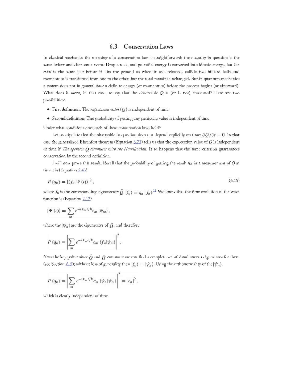 6.3 Conservation Laws - Chapter 6 Lecture Notes - PH 3410 - Studocu