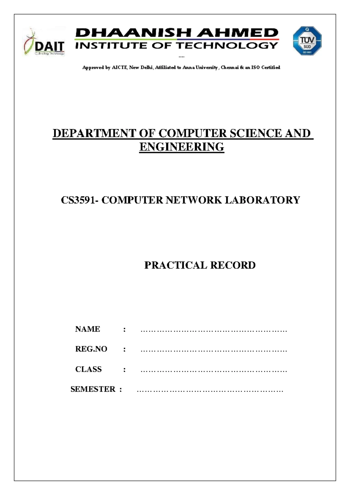Compiler Design - ntg - DEPARTMENT OF COMPUTER SCIENCE AND ENGINEERING CS3501- COMPILER DESIGN ...