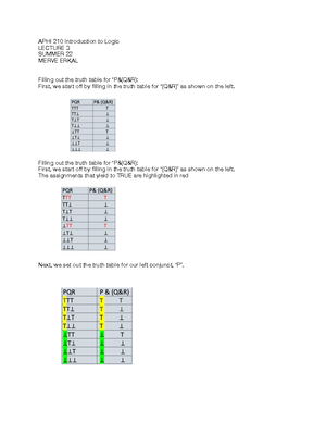 logic notes 4 part 1 - APHI 210 Introduction to logic Lecture 4 part 1 ...