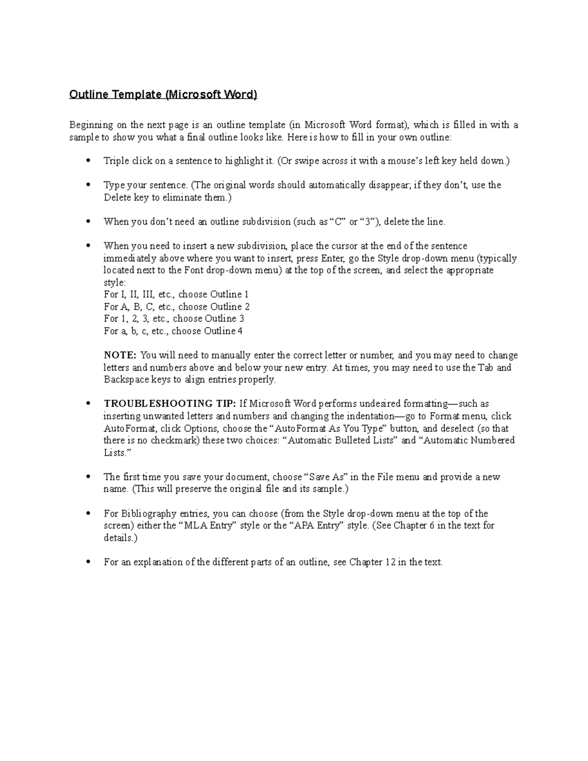 Outline Templatefor MSWord - Outline Template (Microsoft Word ...