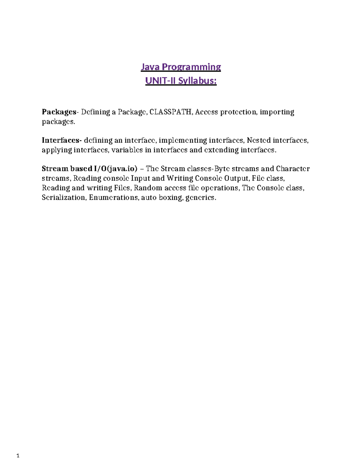 Java Unit 2 Notes Java Programming Unit Ii Syllabus Packages Defining A Package Classpath
