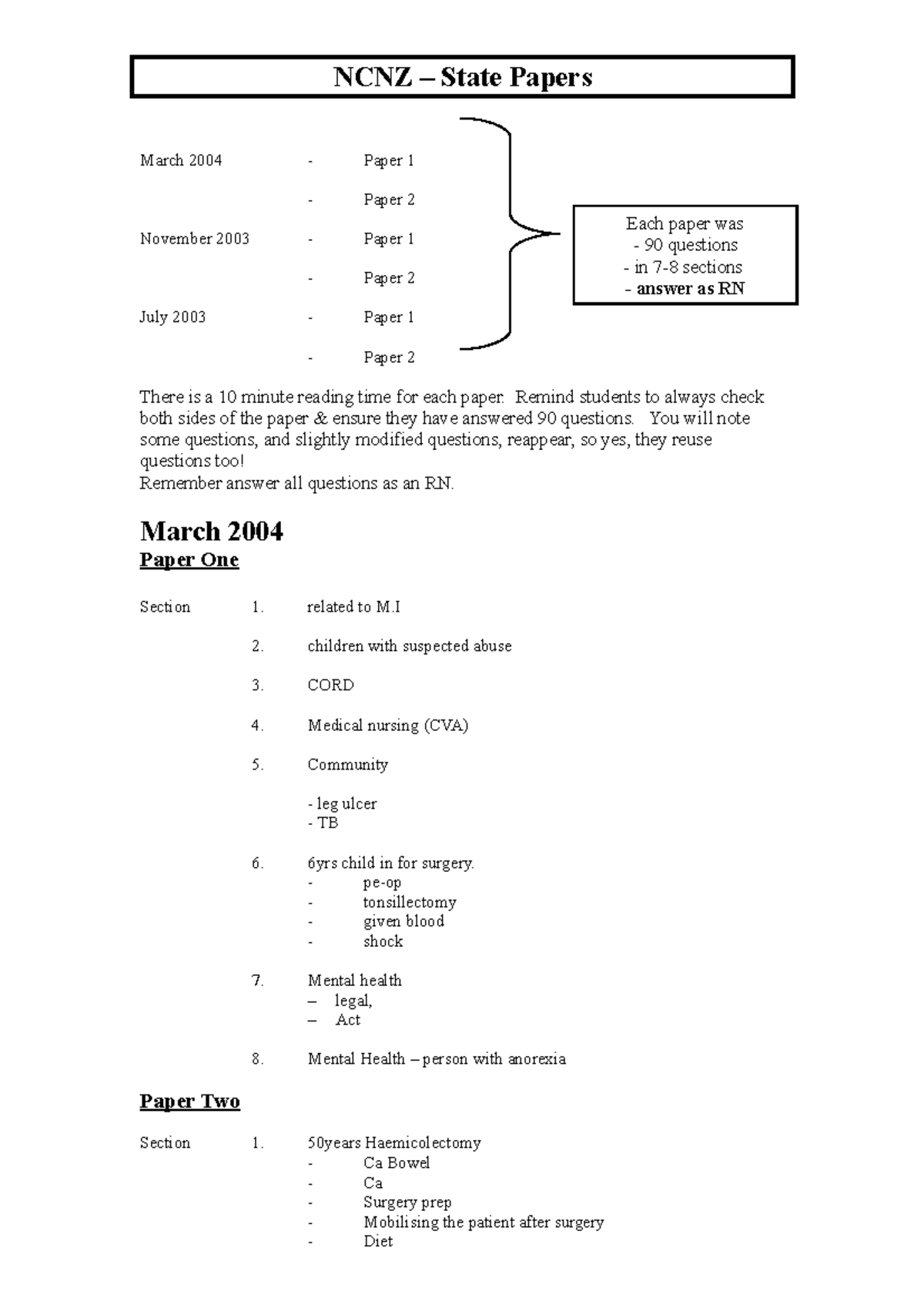 NCNZ - State Final Papers 2005 - NCNZ – State Papers March 2004 - Paper ...
