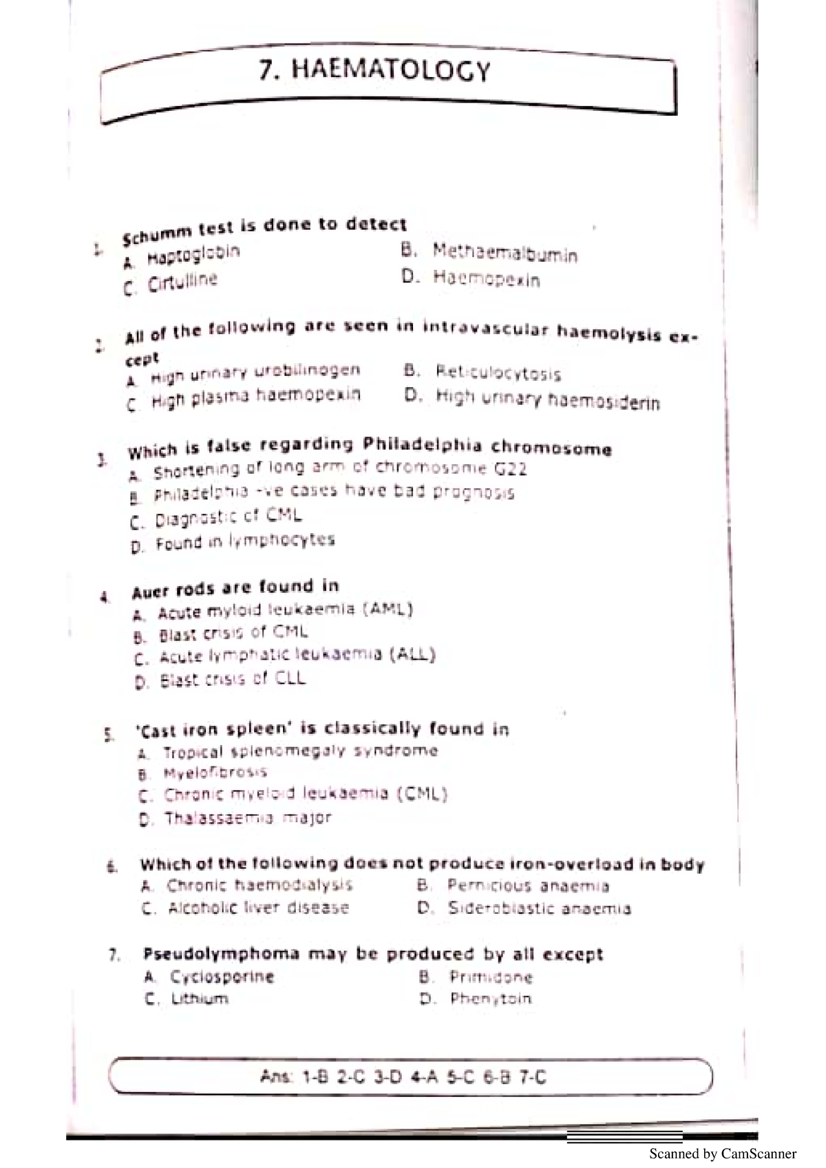 7 kumar MCQ “Blood“ - Hematology mcq - Studocu