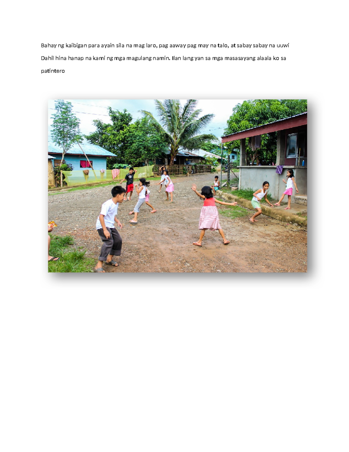 Bahay ng kaibigan para ayain sila na mag laro - Science Technology and ...