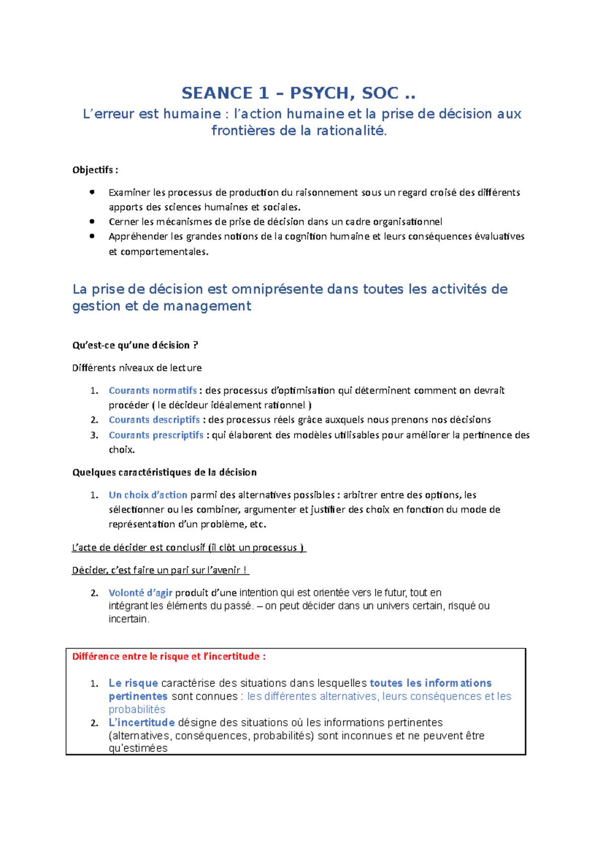 Seance 1 - L'erreur est humaine - la prise de décision aux frontières ...