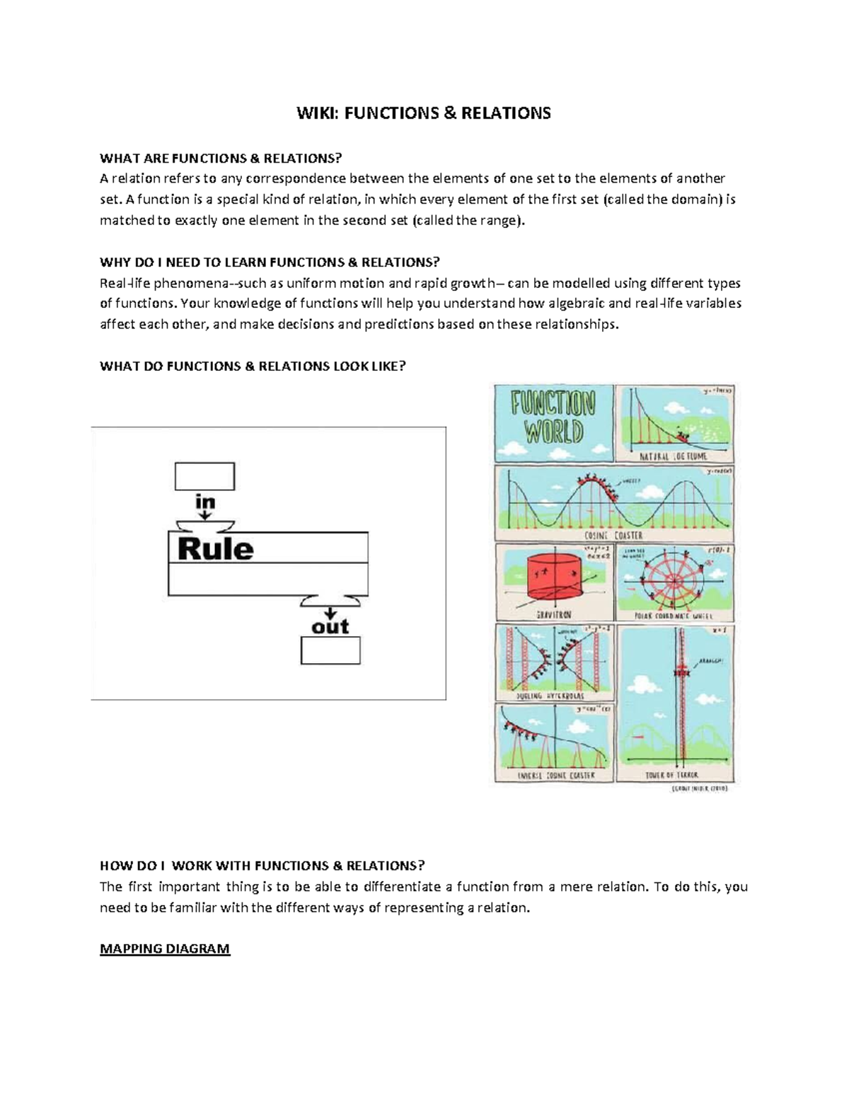WIKI -Functions-Relations - WIKI: FUNCTIONS & RELATIONS WHAT ARE ...