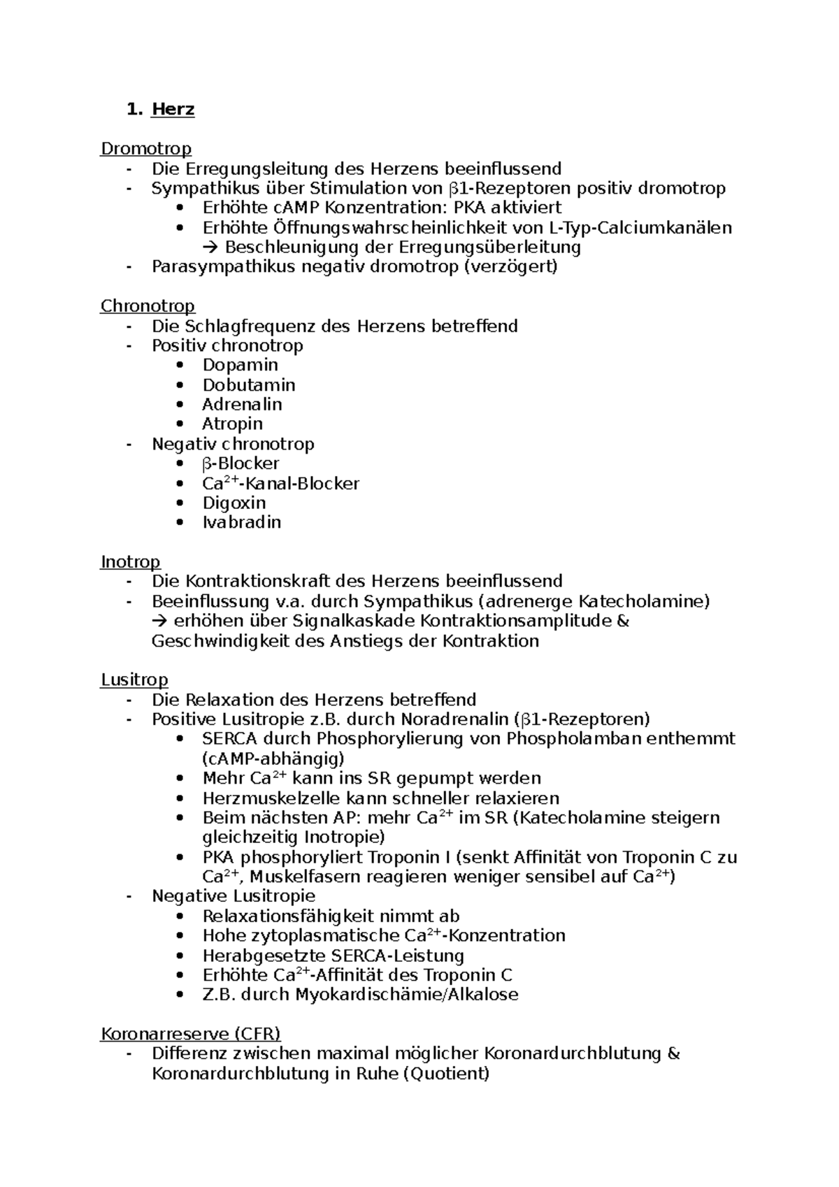 Physio Kurzübersicht - Herz Dromotrop - Die Erregungsleitung des ...