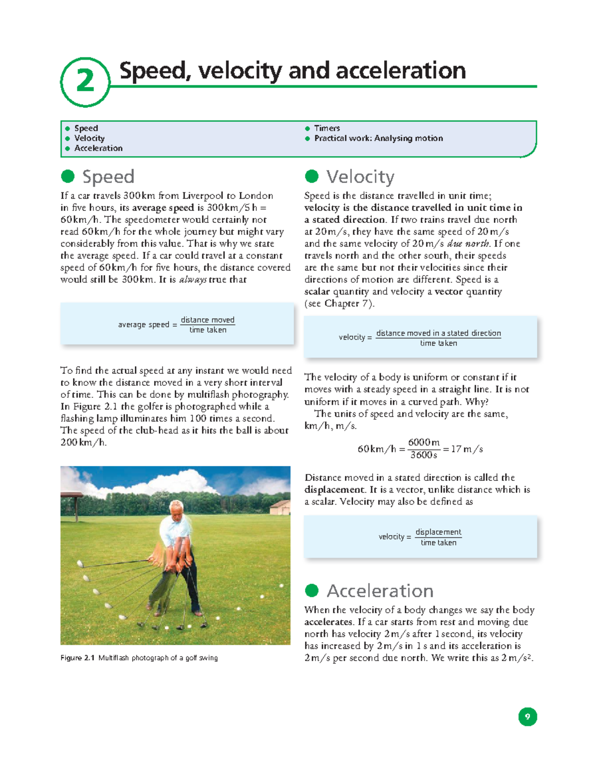 Kinematics - Revise Gcse Physics - 2 Speed, velocity and acceleration ...
