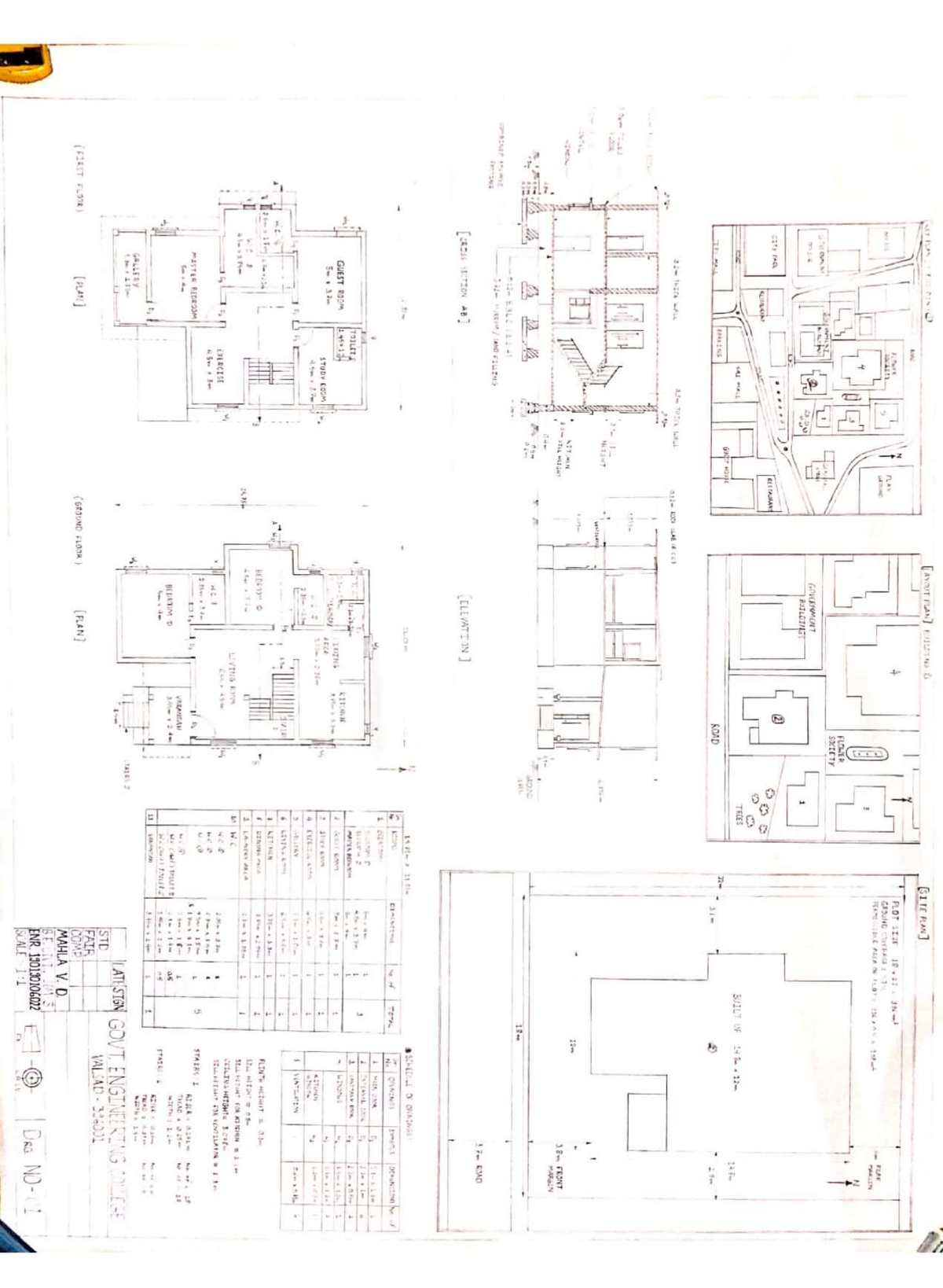 Building and town planning tutorial sheet of Residential Building with ...
