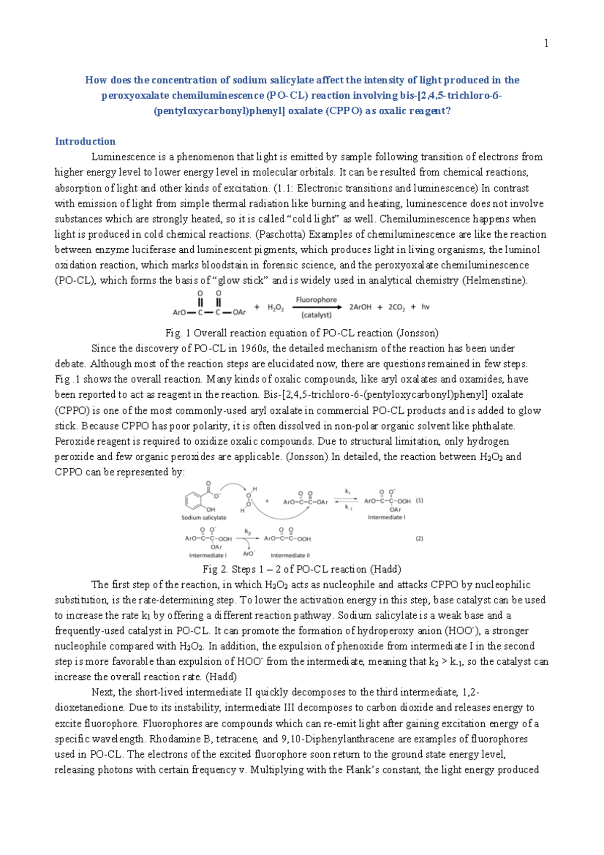 IB Chemistry IA HL (grade 7 achieved) - How does the concentration of ...