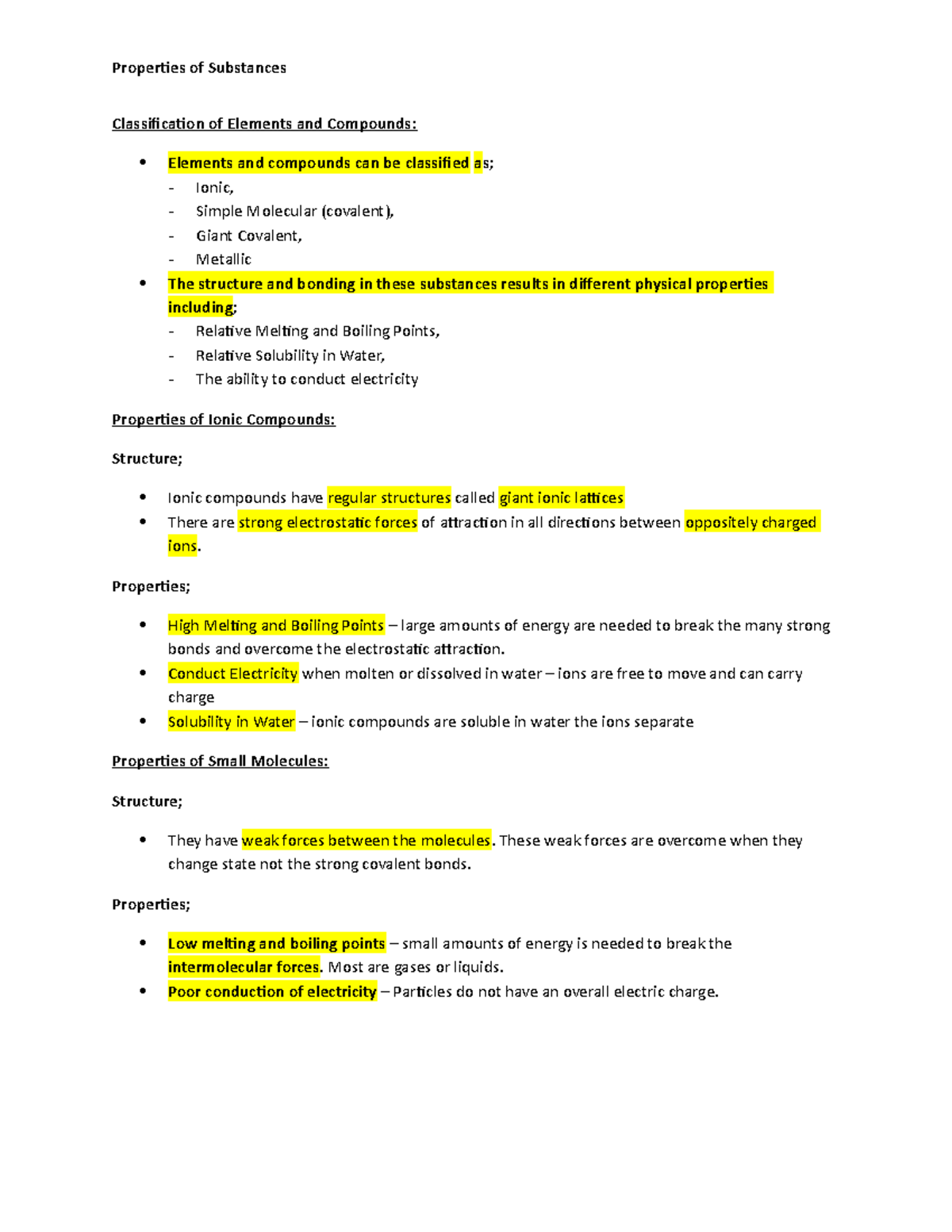 Properties of substances - Properties of Substances Classification of ...
