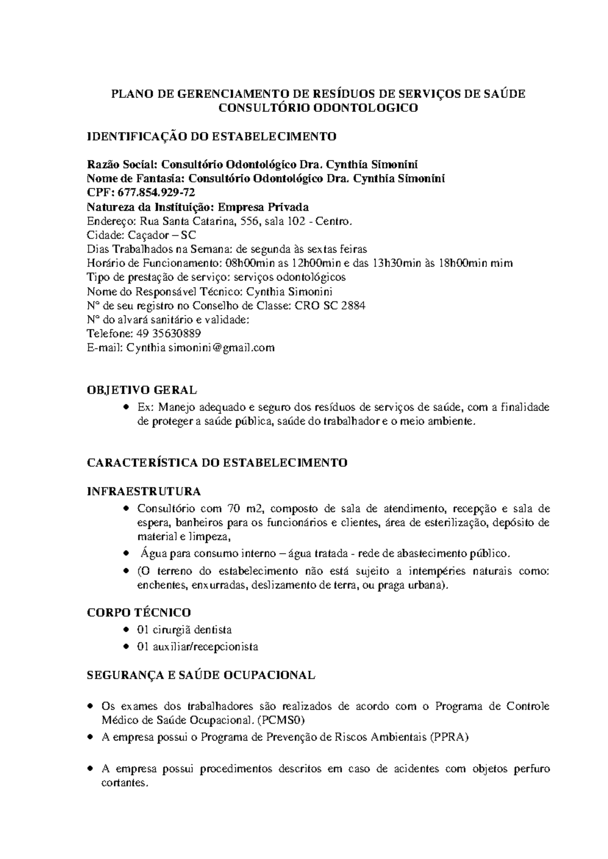 Pgrss - PLANO DE GERENCIAMENTO DE RESÍDUOS DE SERVIÇOS DE SAÚDE ...