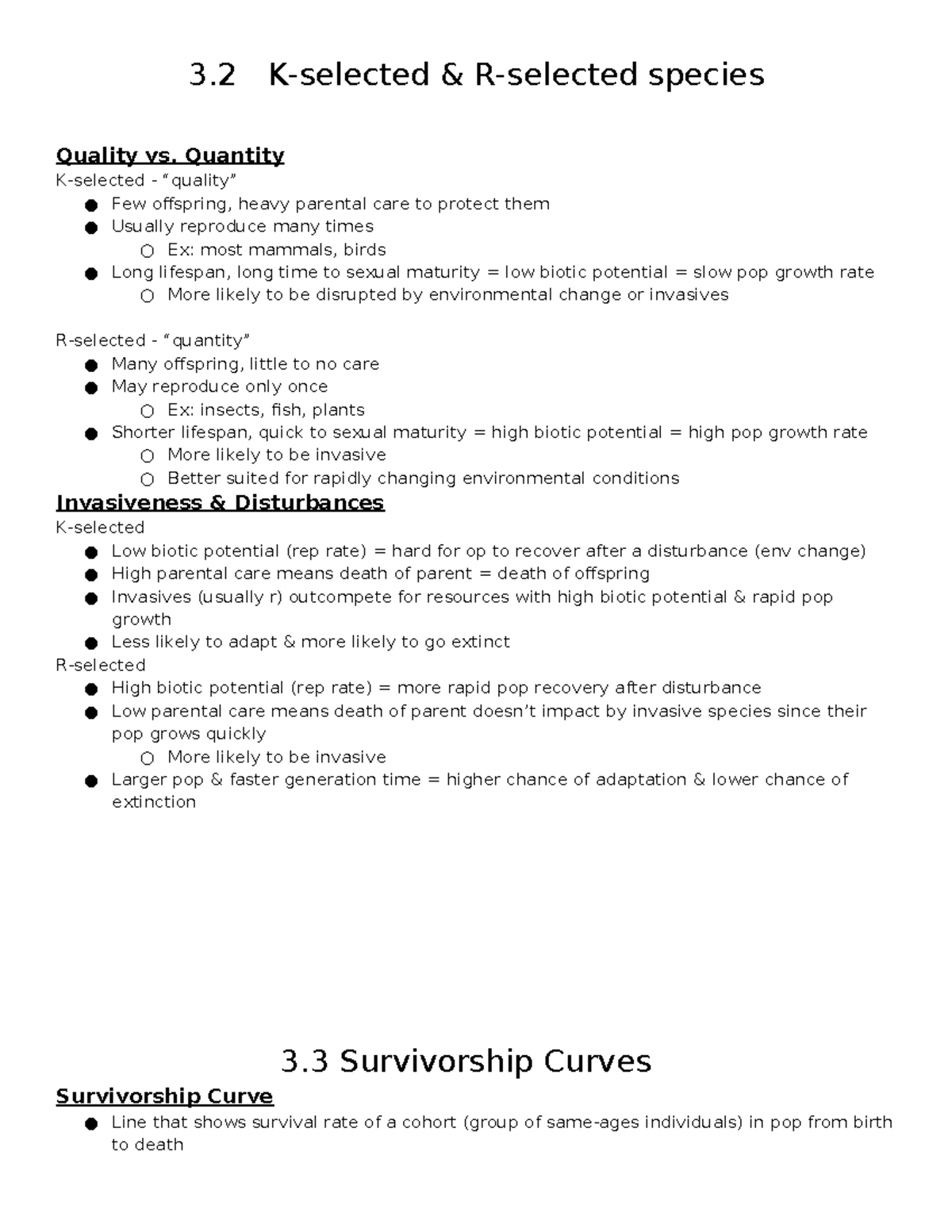3.2 3 - sdfghjkl; - 3 K-selected & R-selected species Quality vs ...