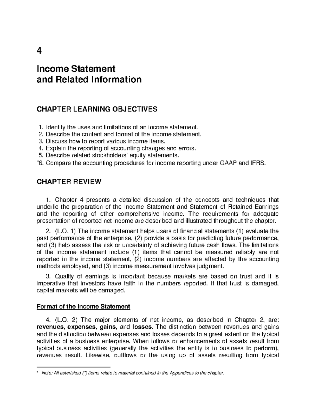 Ch04 - Simply a study guide for your reference. - 4 Income Statement ...