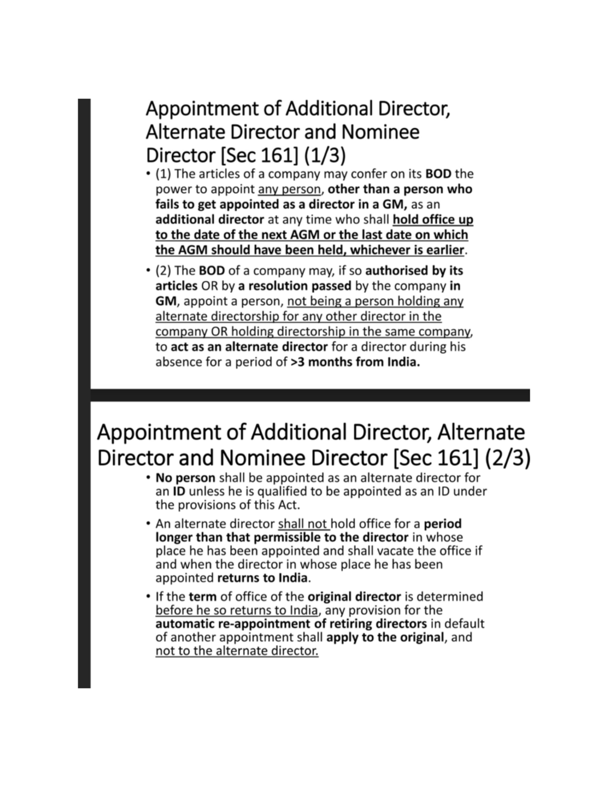 Appointment of additional and nominee directors - Company Law - Studocu