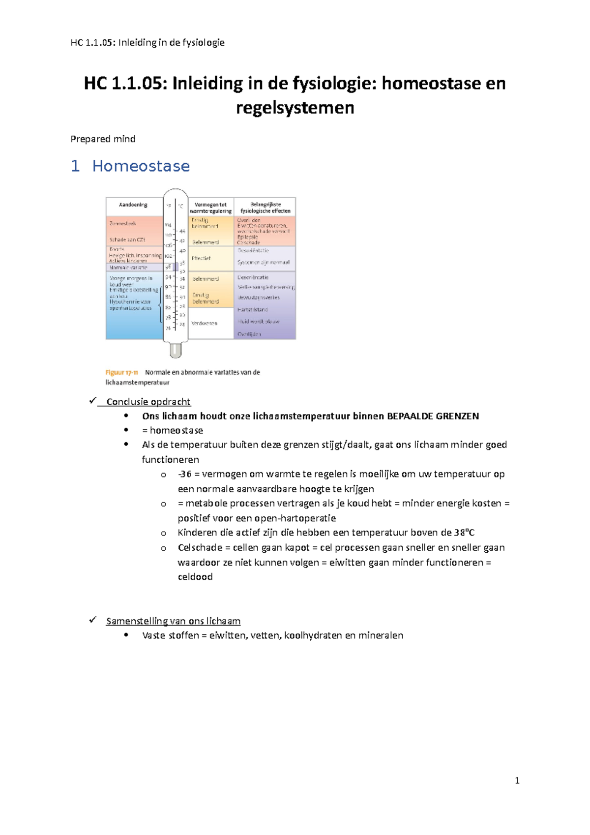 HC 1.1.05 Inleiding in de fysiologie - HC 1.1: Inleiding in de ...