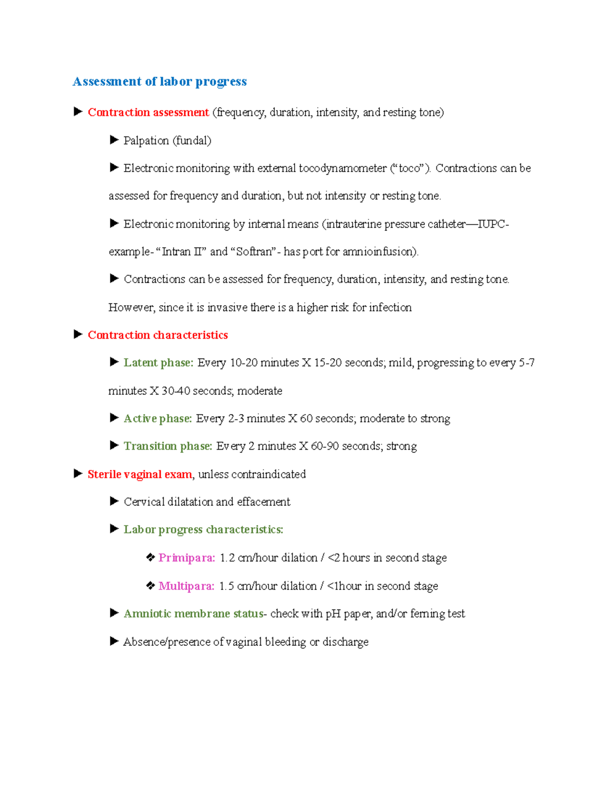 Ob Assessment of labor progress - Assessment of labor progress ...