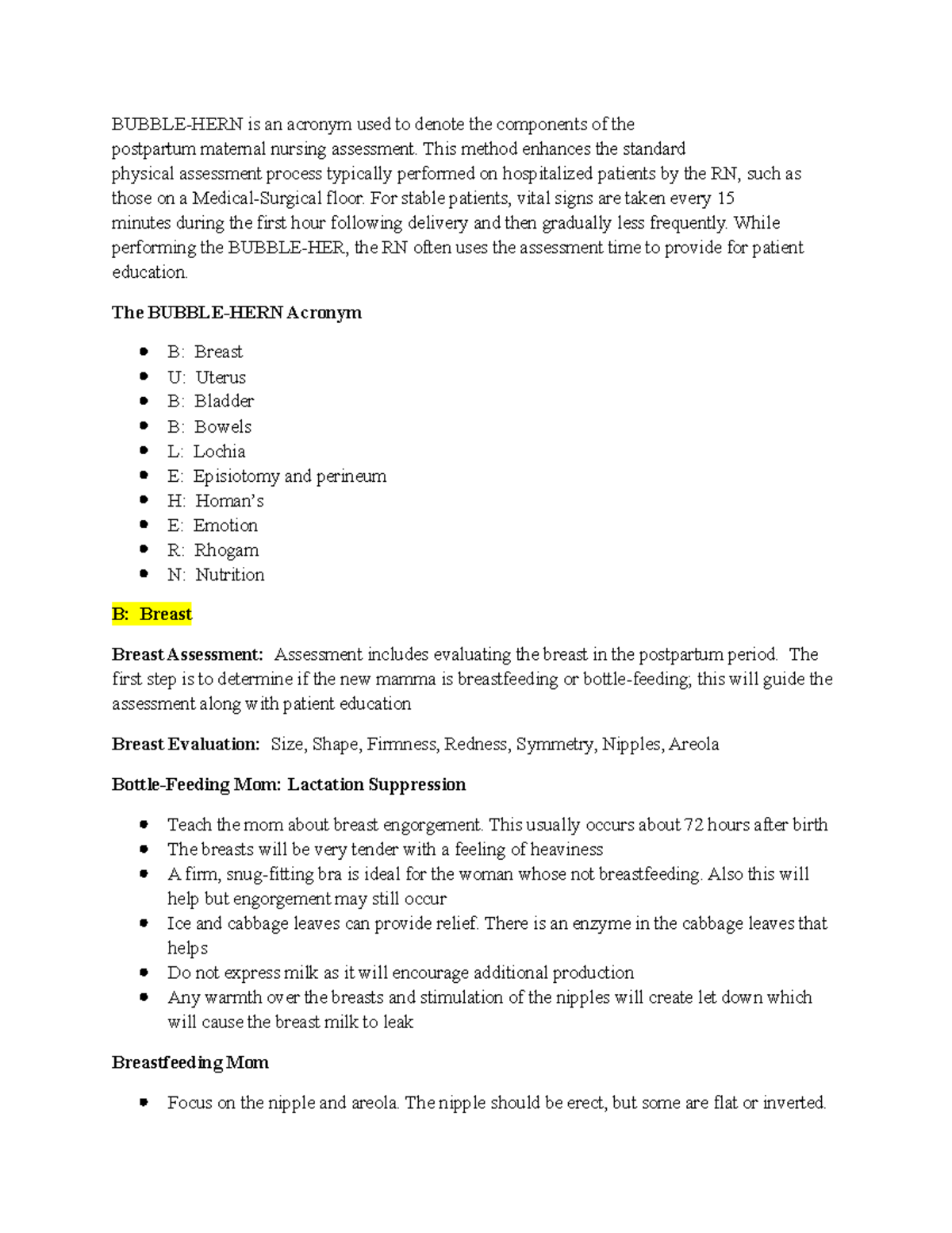 Bubbleher - BUBBLE-HERN is an acronym used to denote the components of ...